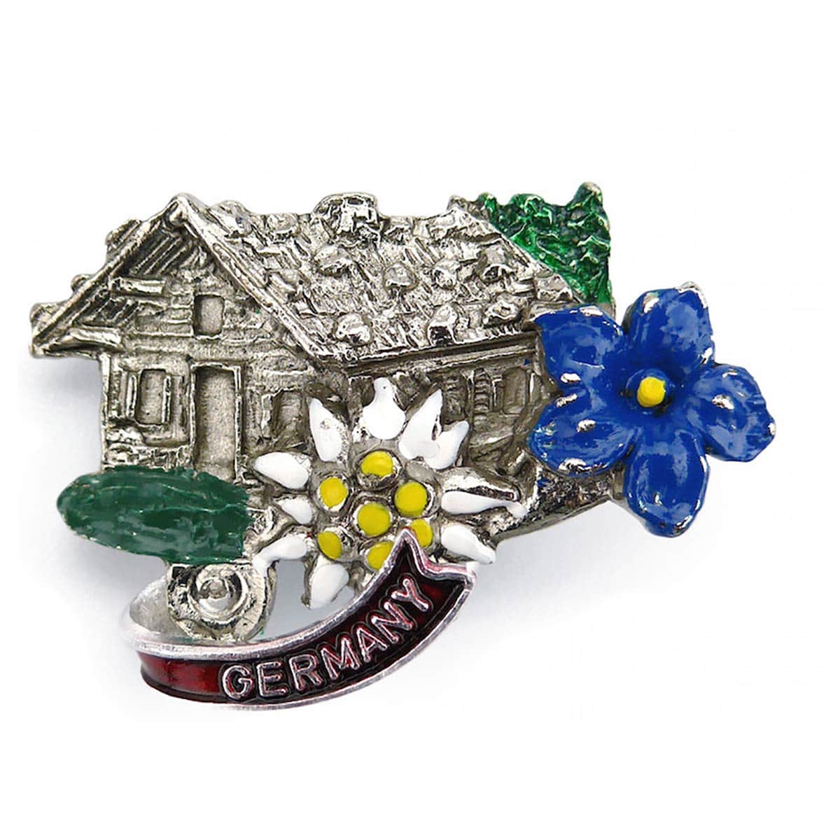 Elegant Small German Alpine Haus Hat Pin Made from Metal