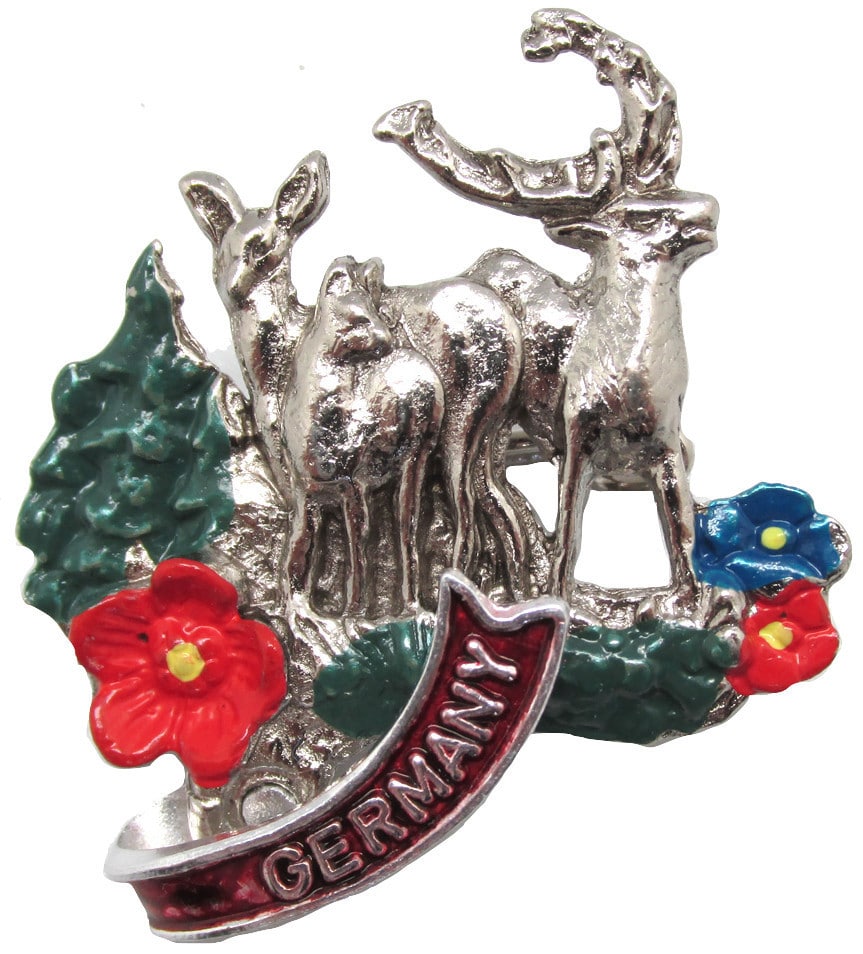 Collectible Alpine Stags Deluxe German Hat Pin