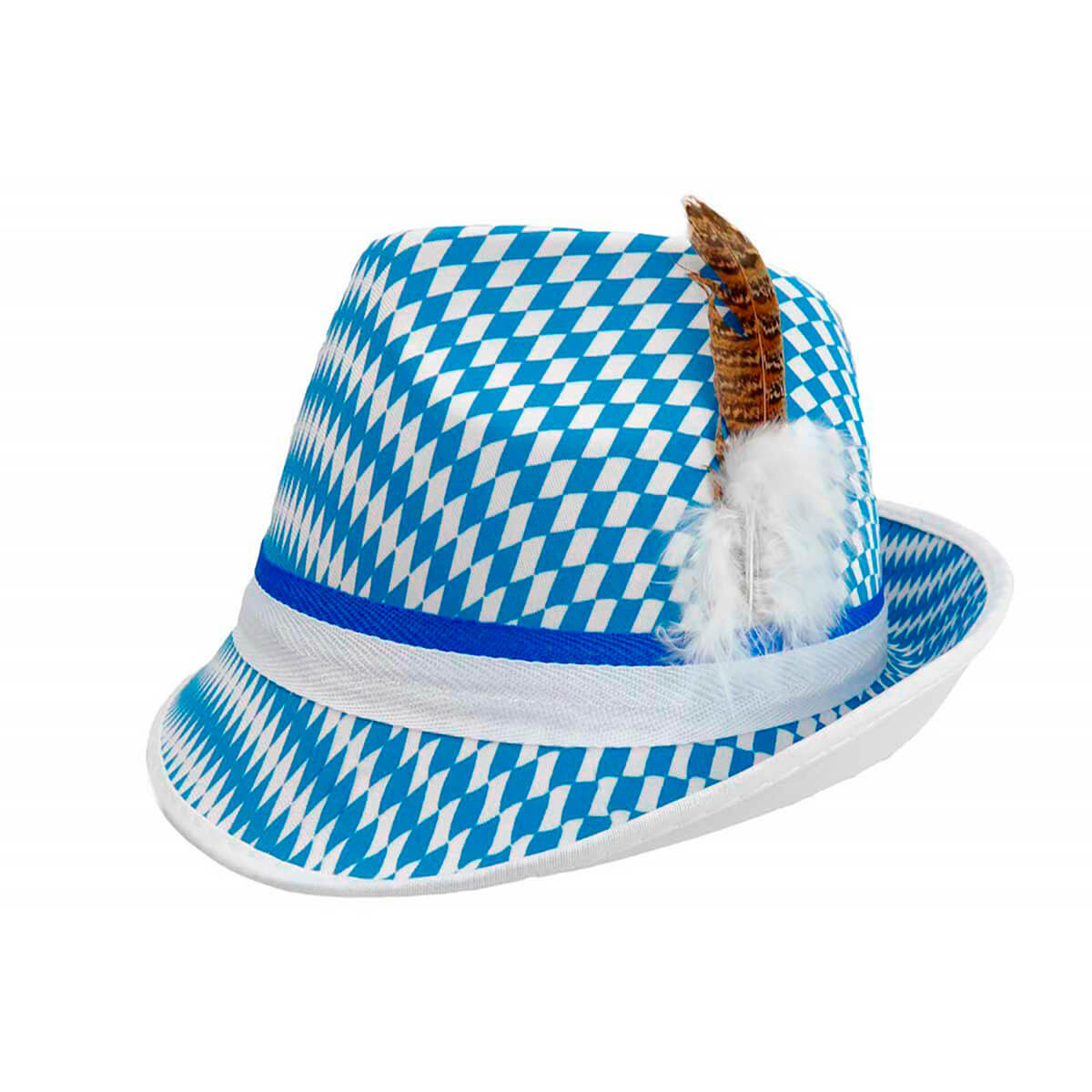 Classy Bavarian Checkered Fedora Hat for Oktoberfest