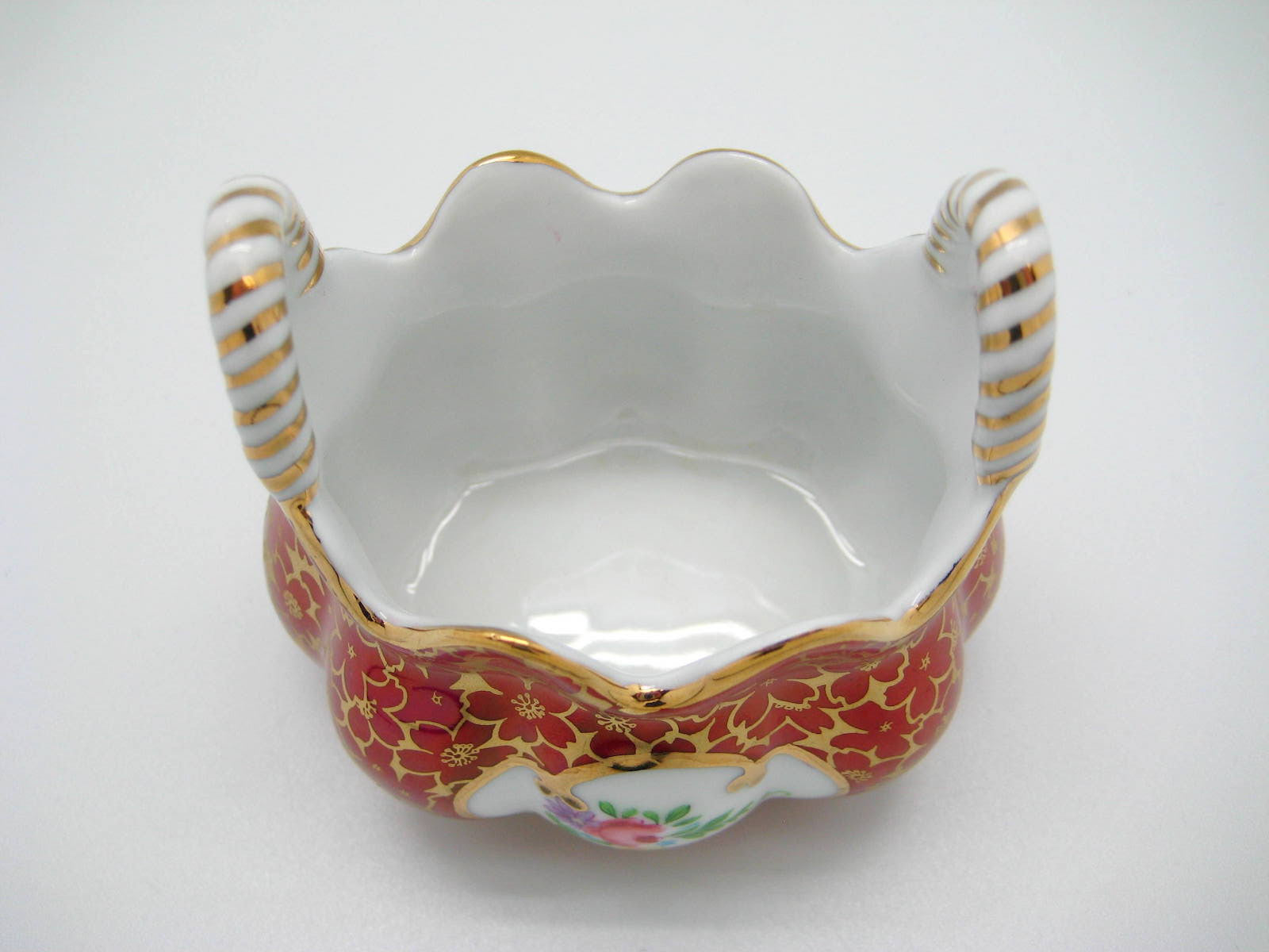 Victorian Antique Basket Jewelry Box Antique Red