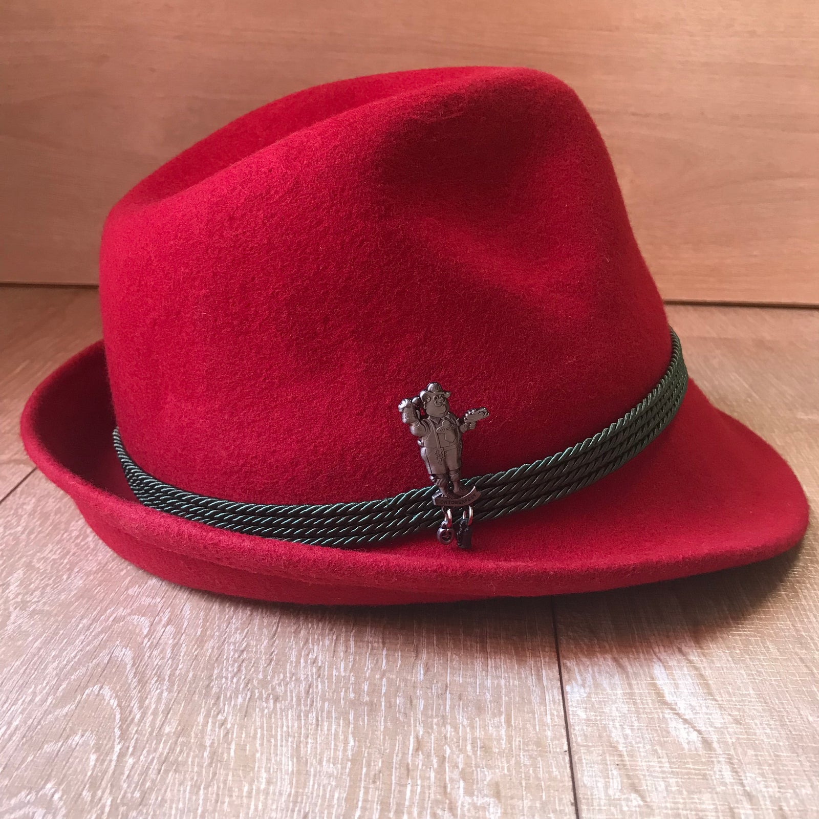 German Hat Medallion Pin With Embossed Metal Design