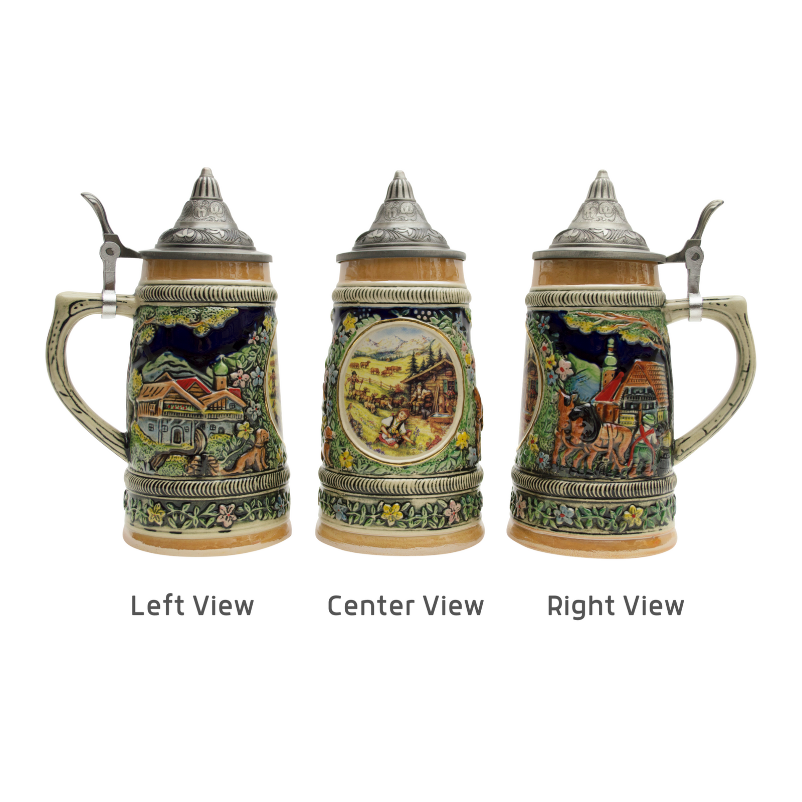 Spring in Germany Beer Stein .55 Liter with Metal Lid