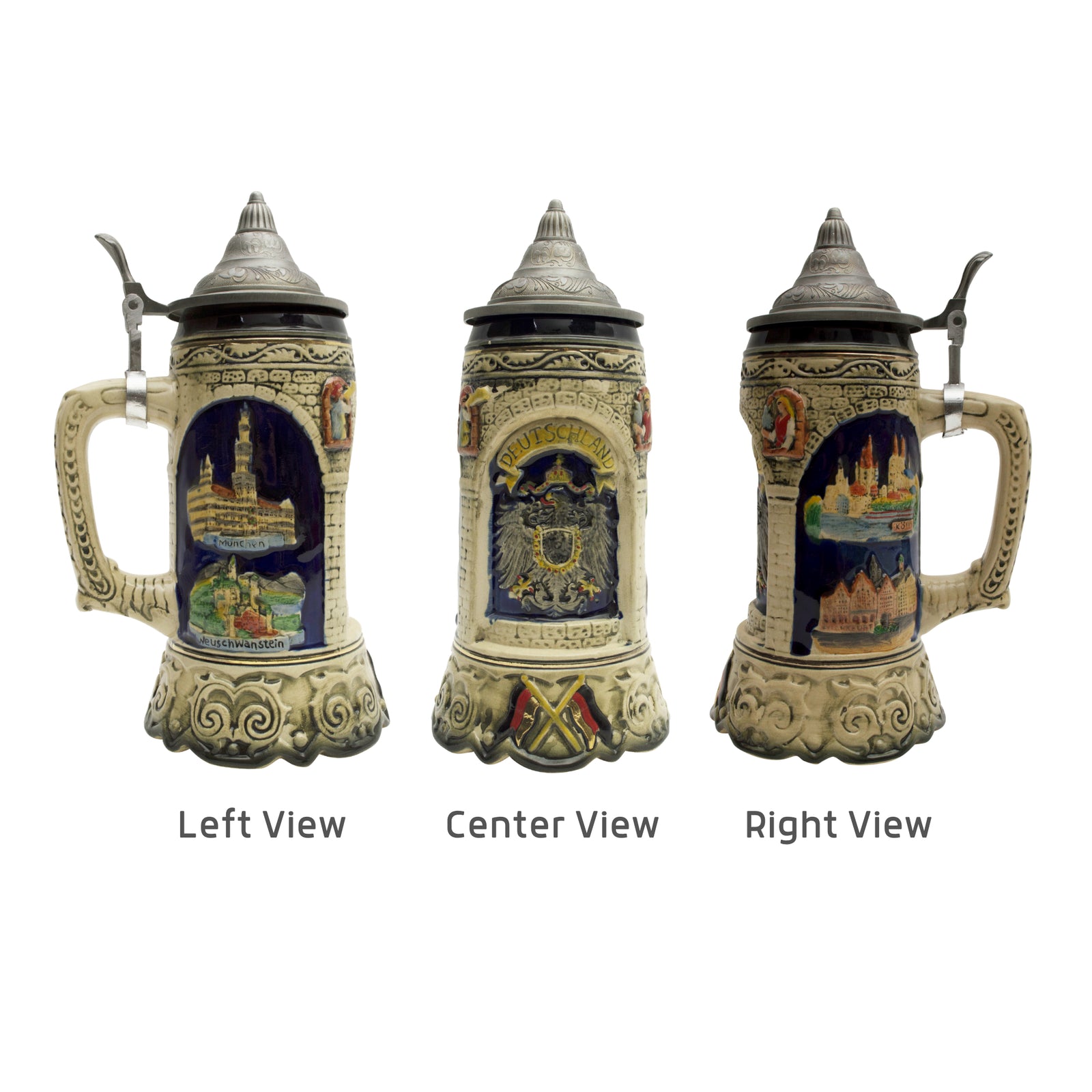 Exceptional Ceramic Germany Scenes Inspired Beer Stein